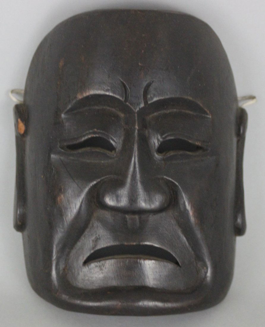 Asian Black Wood Mask Old Man Scowling - Dec 16, 2012 | AuctionFarm ...