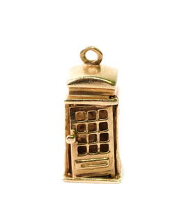 Antique Wooden Phone Booth With Phone