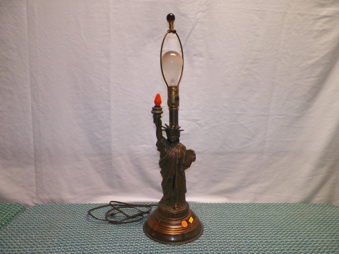 Vintage Statue of Liberty Lamp (Pot Metal), 26"