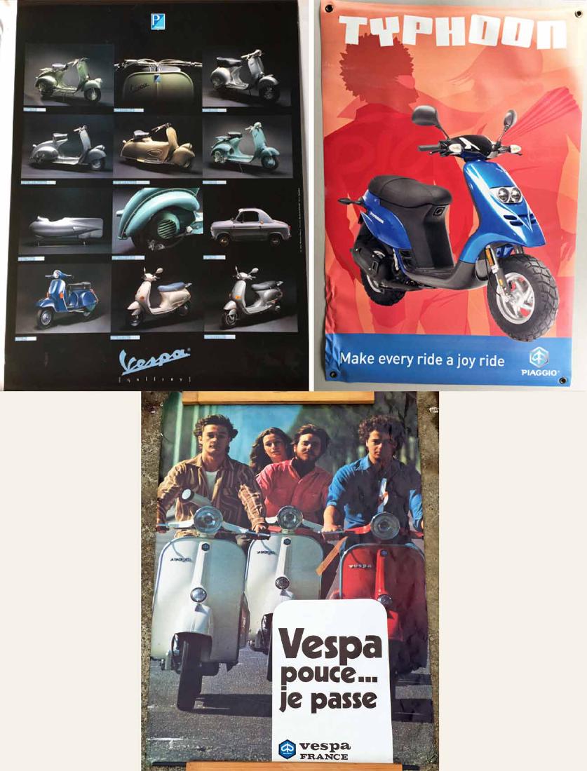 (5) Vespa Posters and (1) Small Vespa Banner