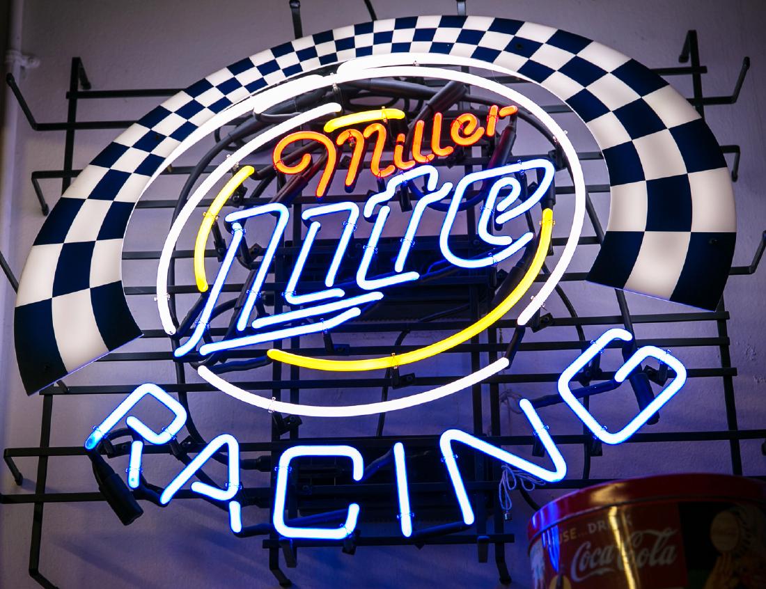 Neon Miller Lite Racing Sign - Jul 16, 2017 | Neale and Sons in CA