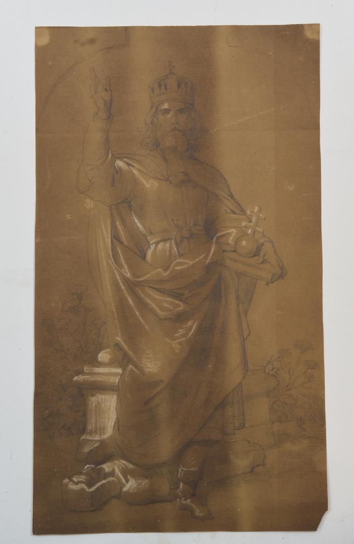 PRE-RAPHAELITE STUDY DRAWING OF CHRIST