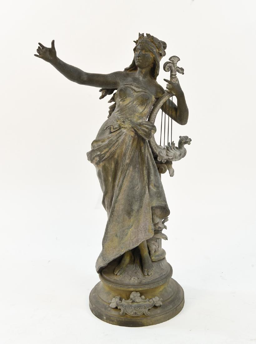 AUG. MOREAU FRENCH WHITE METAL SCULPTURE