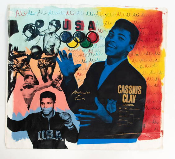 Steve Kaufman Muhammad Ali Signed Mixed Media