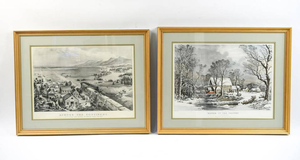 (2) Reproduction Currier And Ives Lithographs