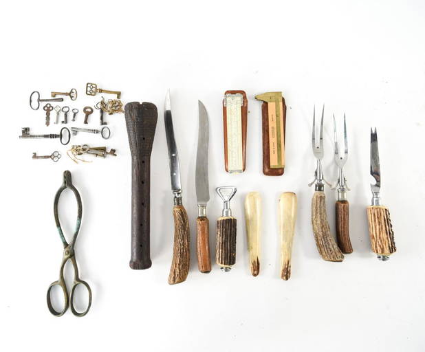 Grouping Of Antique & Vintage Tools, Keys, Etc.
