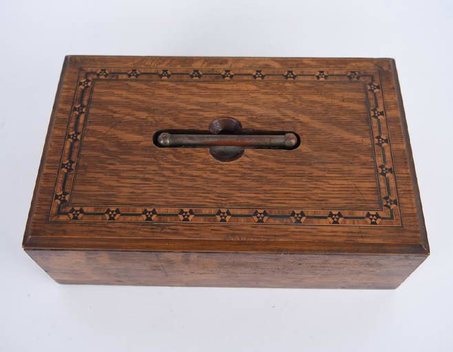 Antique Inlaid Poker Chip Box