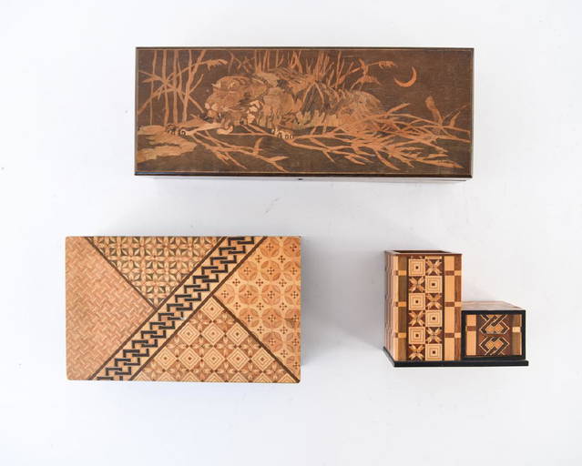 Grouping Of Japanese Inlaid Boxes