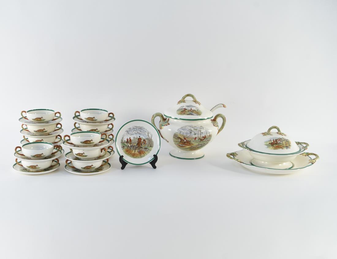 Large Copeland Spode Hunt Scene Service