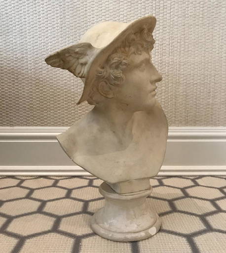 Plaster Bust Sculpture Of Mercury