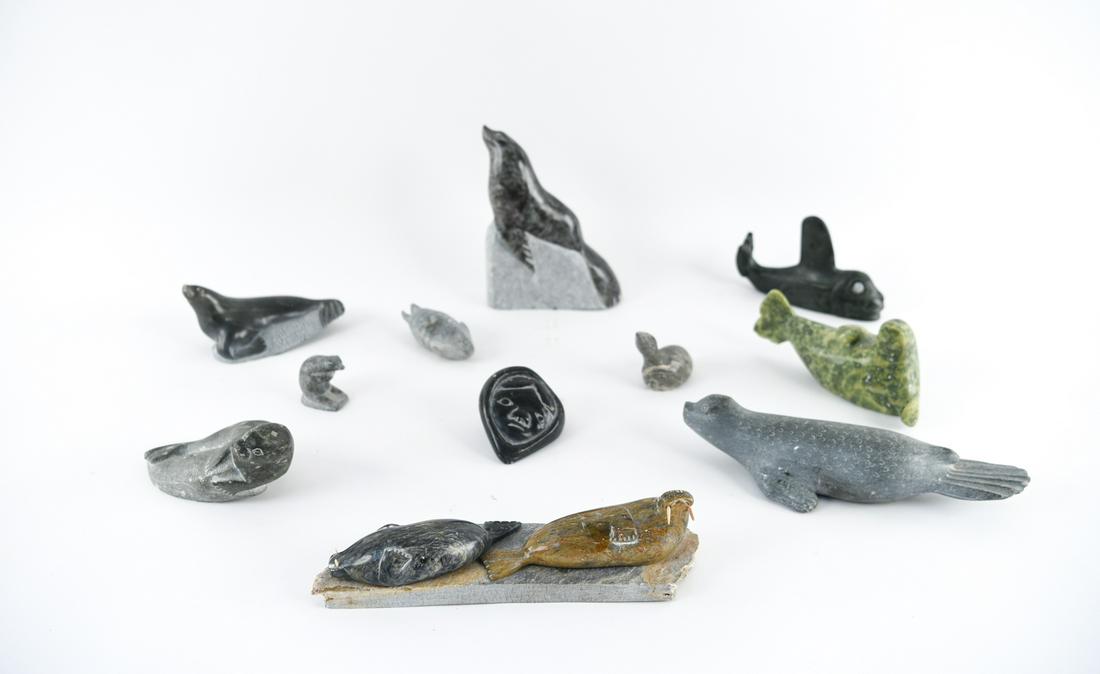 GROUPING OF CARVED INUIT ALASKIN STONE SEALS ETC. - Sep 03, 2019 ...