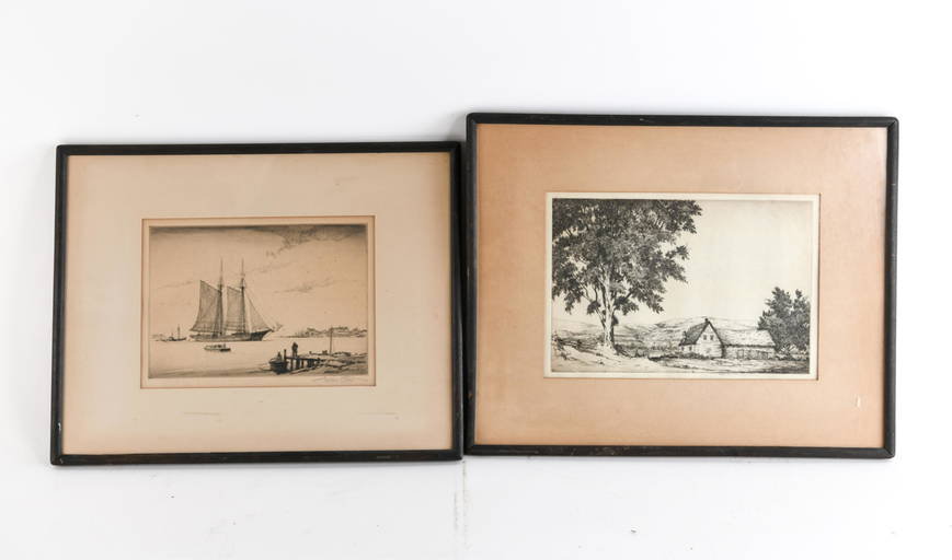 (2) Pencil Signed Etchings
