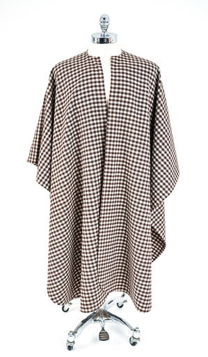 Vintage Halston Check Wool Wrap Cape