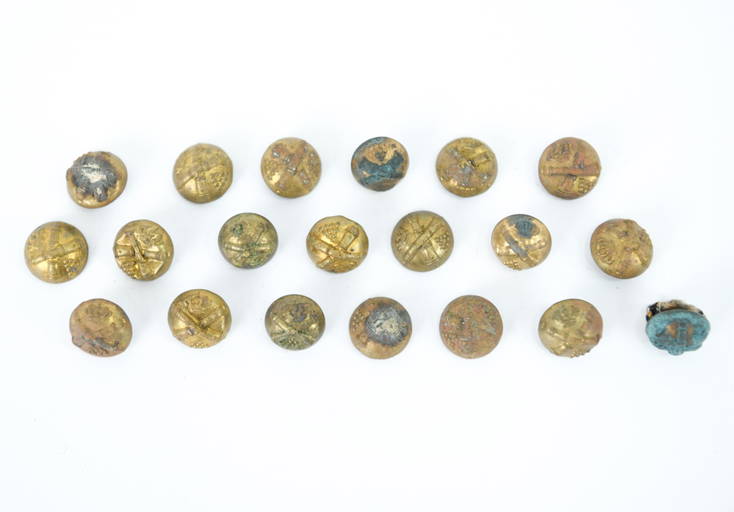 Spanish American War Brass Artillery Button Group