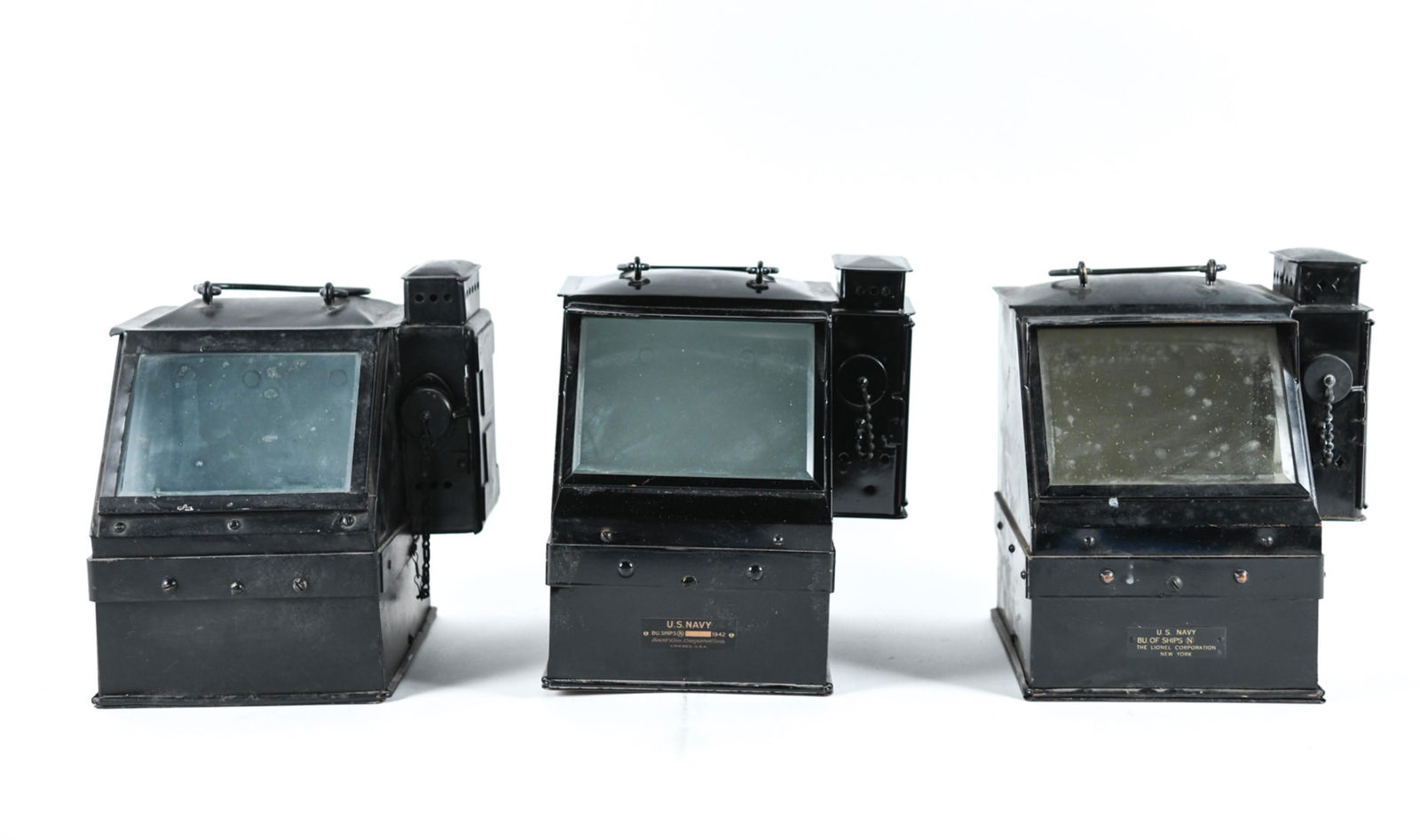 (3) U.s. Navy Wwii Ship's Binnacle Compass Housing