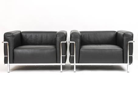 Le Corbusier For Cassina Model Lc3, Chair With Chromed Metal Tubular ...