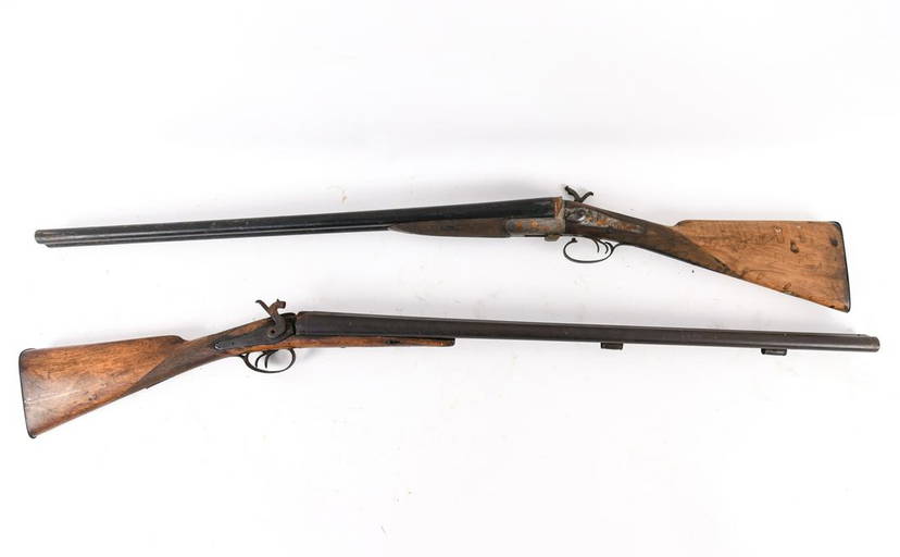 19th C. Moore & James Allen Double Barrel Shotguns