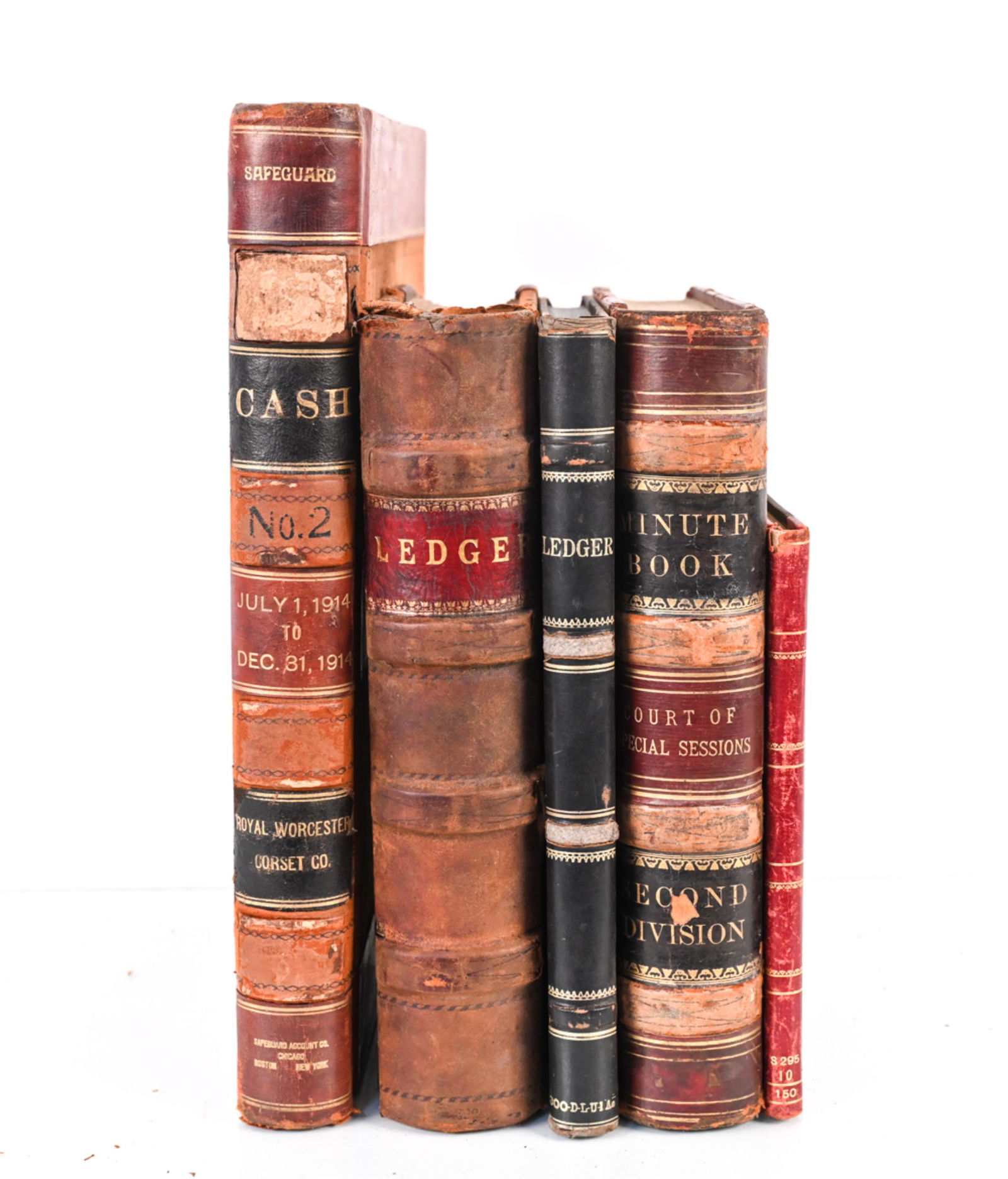 (5) Antique Ledgers & Minute Books