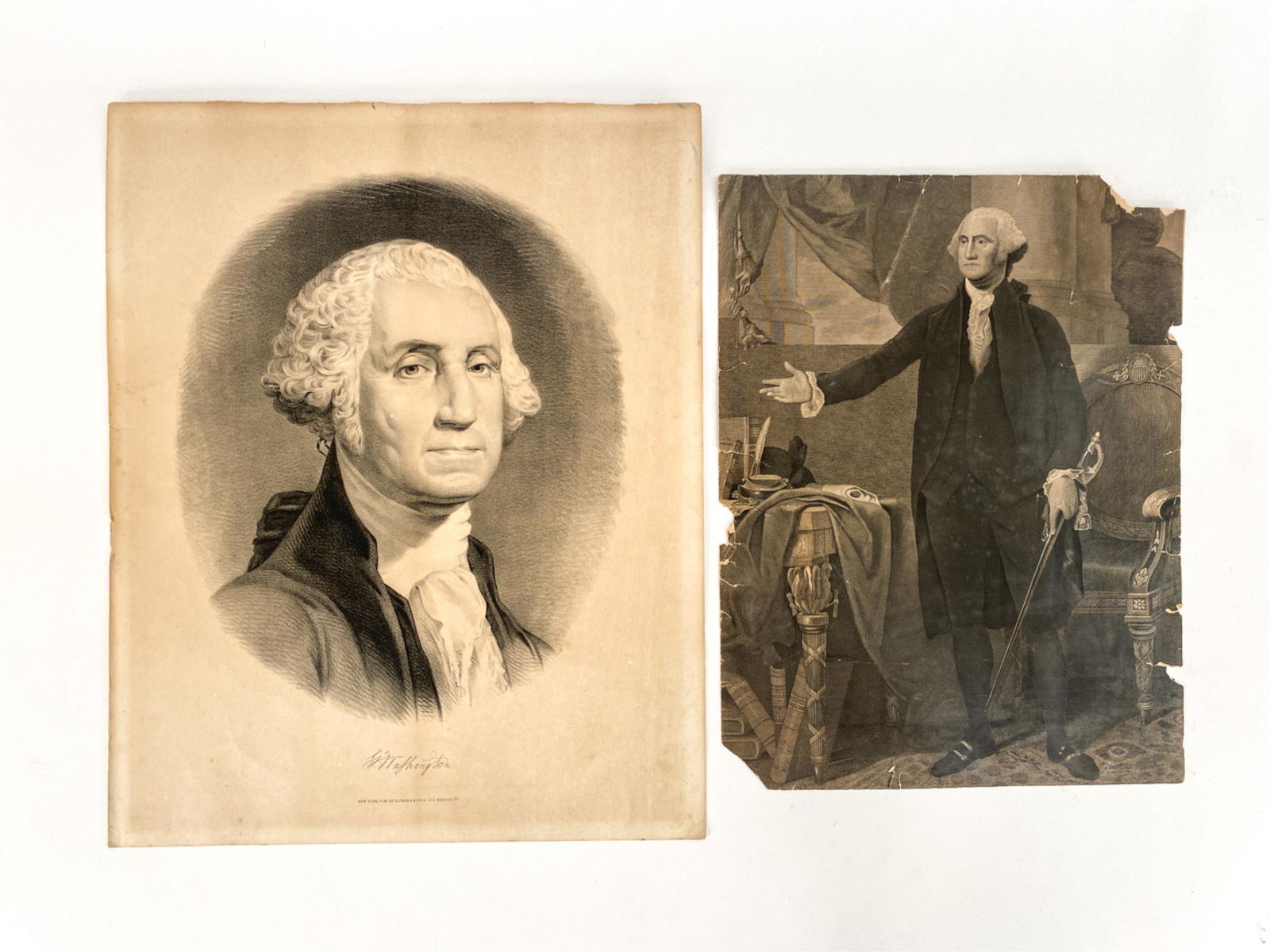 (2) George Washington Portrait Prints