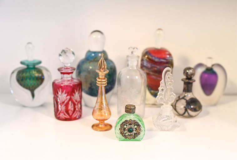 Grouping Of Art Glass Perfume Bottles