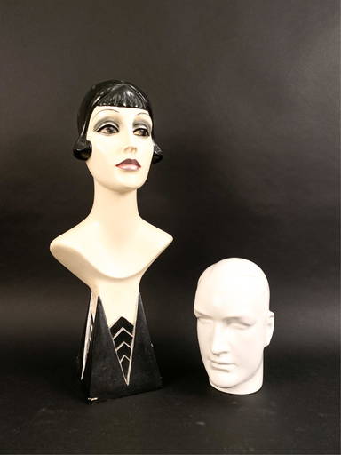 (2) Vintage Mannequin Heads