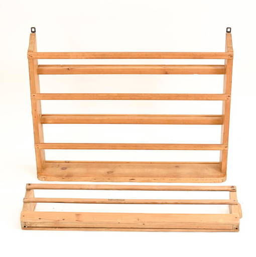(2) Danish Antique Pine Plate Racks