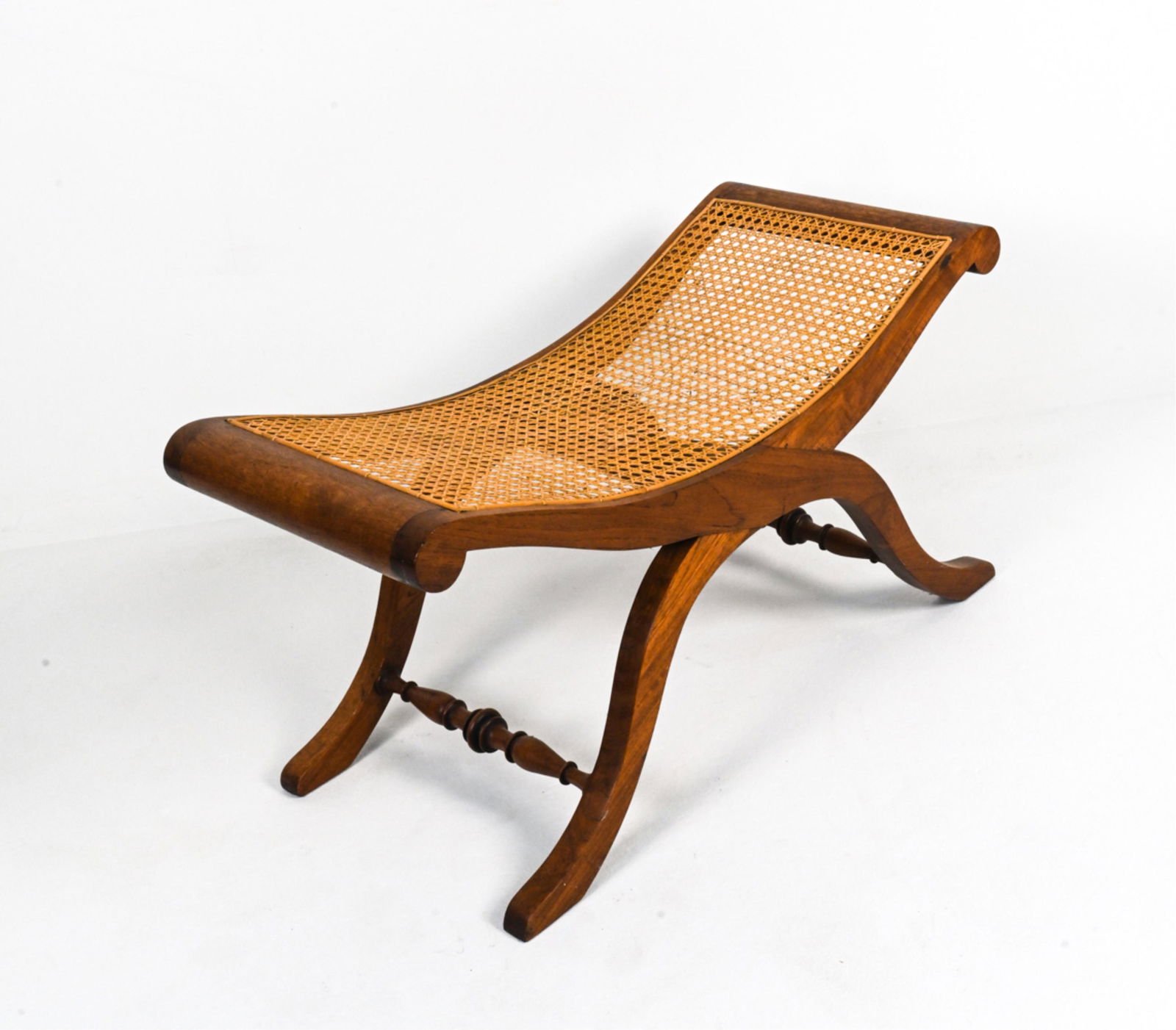 Robert Lighton British Khaki Caned Curule Bench