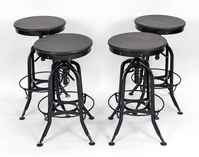 (4) Contemporary Industrial Style Stools