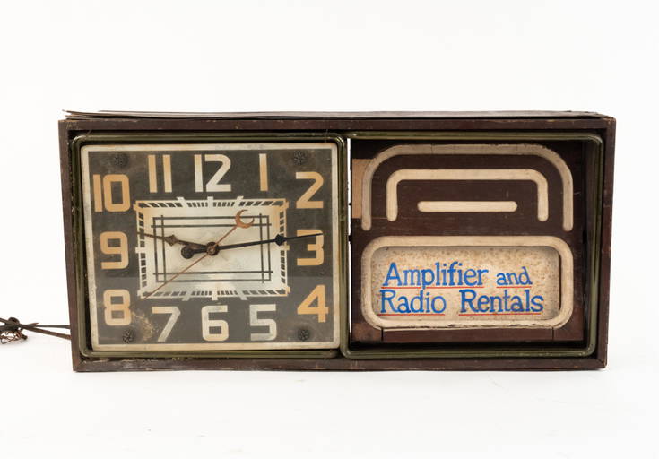 Telechron Neon Kinetic Radio Repair Ad Clock
