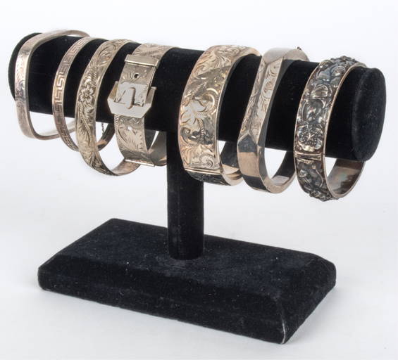(7) Antique & Vintage Sterling Silver Bangles