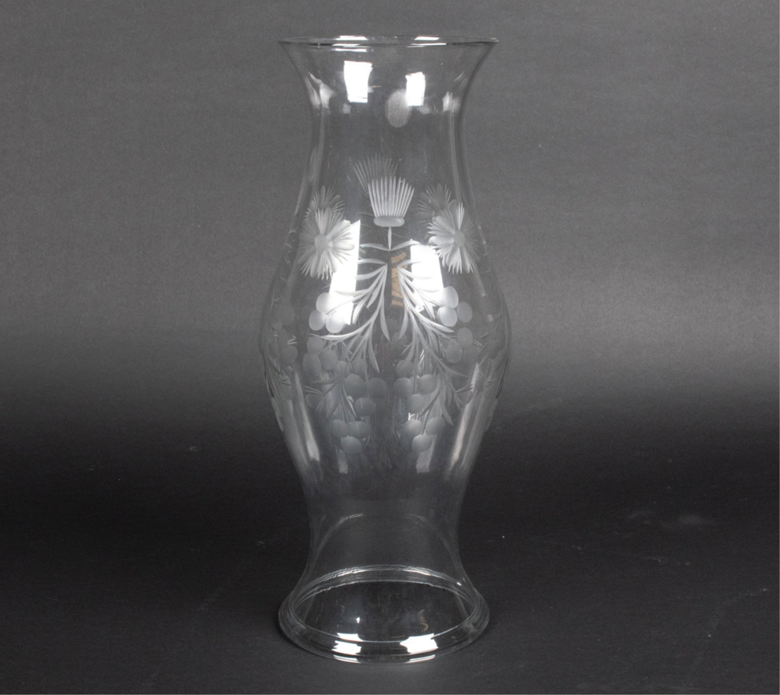 Large Etched Glass Hurricane