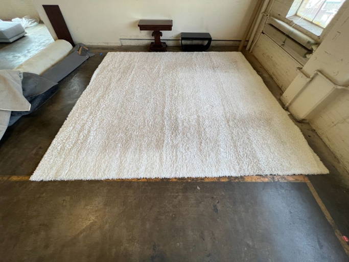13' X 14' Elegant Cream Colored Shag Area Rug