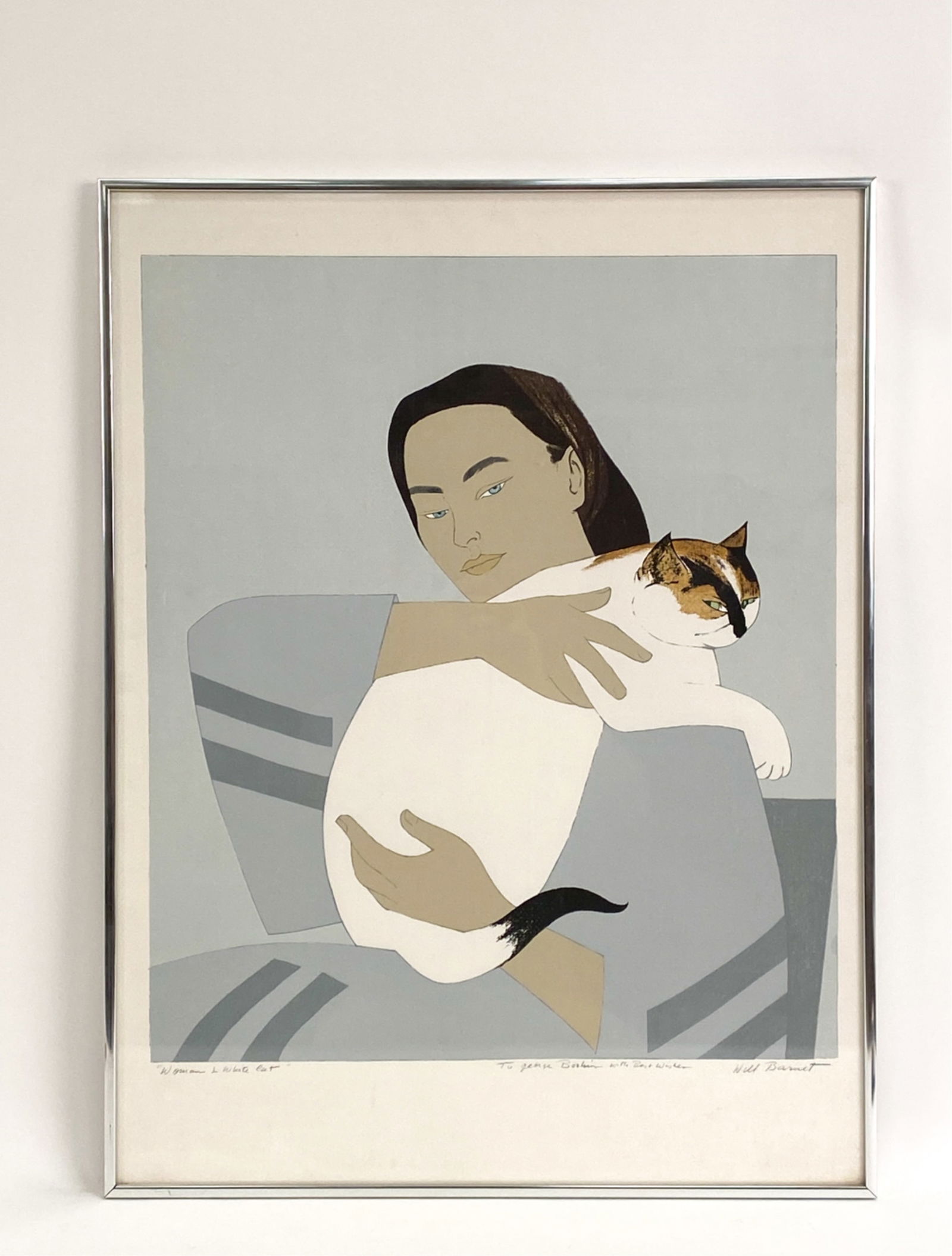 Will Barnet (1911 - 2012) Woman And White Cat Auction
