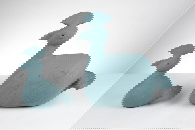 (2) Contemporary Plaster Bird Sculptures