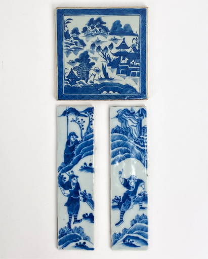 (3) Chinese Blue & White Porcelain Tiles