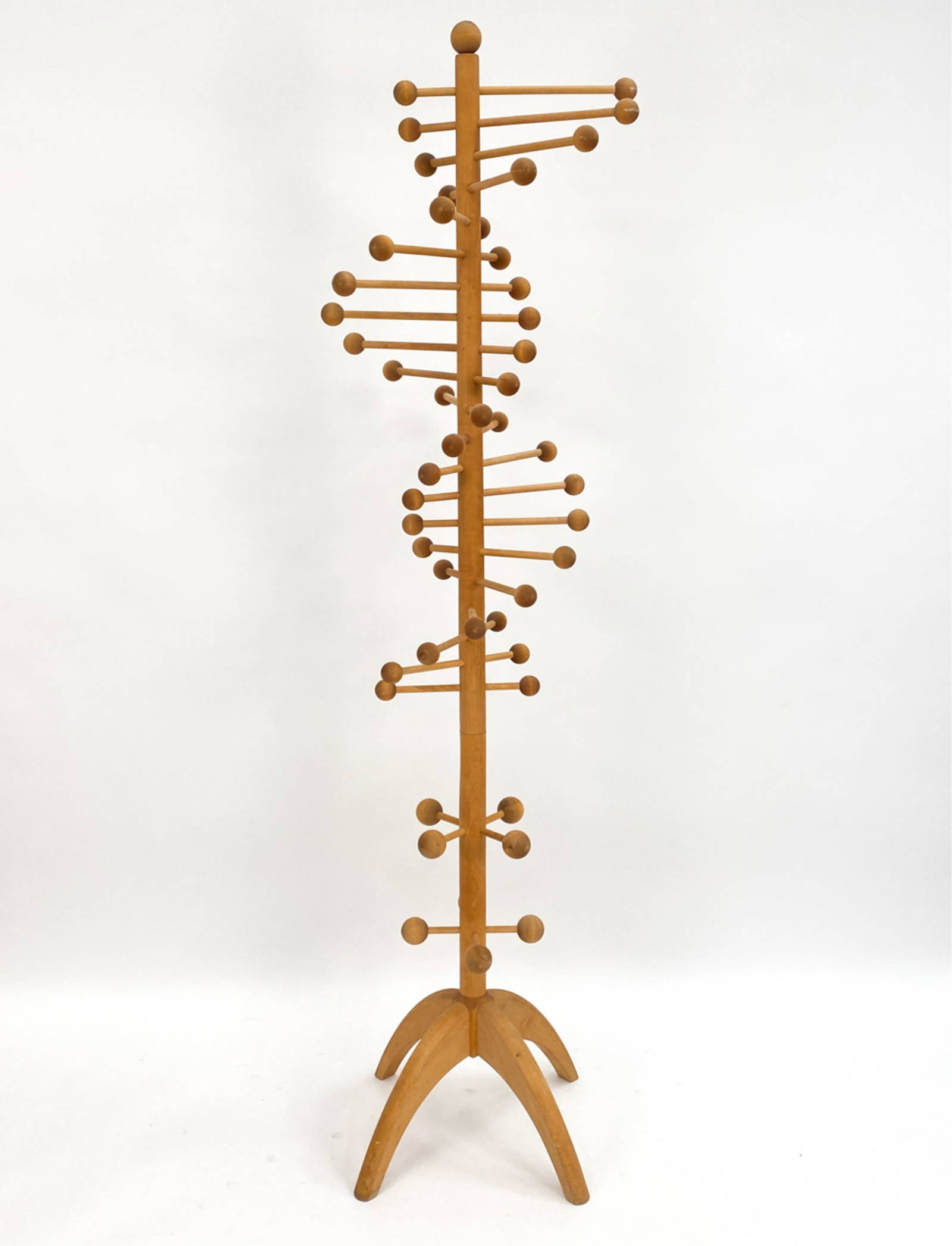 Double Helix Maple Coat Rack Auction