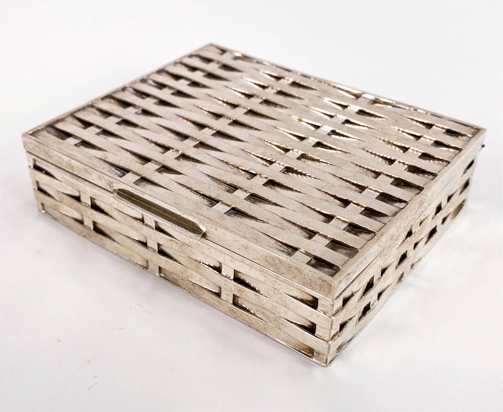 Tiffany & Co. Sterling Silver Basket Weave Box Auction