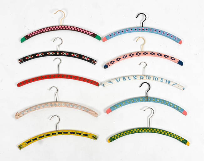 (10) Vintage Danish Vinyl Wrapped Hangers