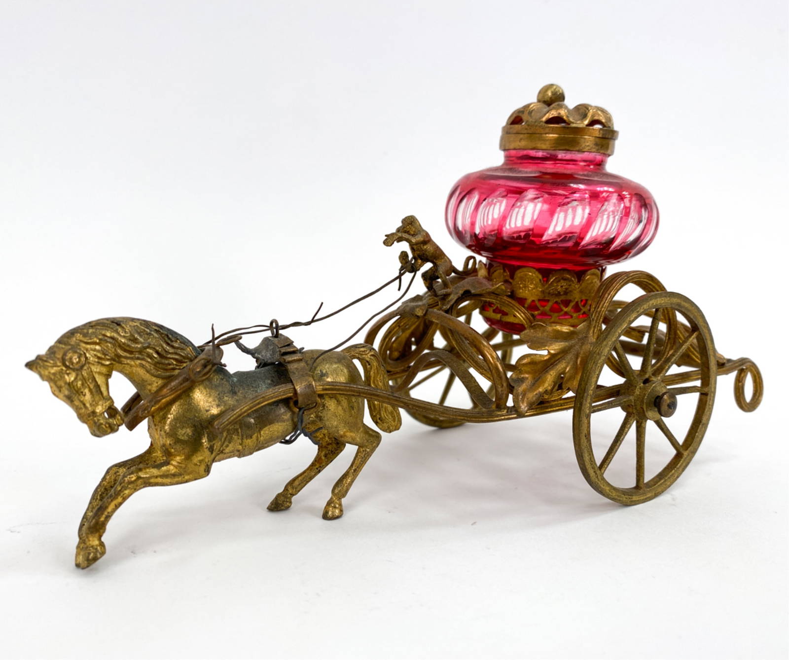 Antique Brass & Glass Table Carriage Auction