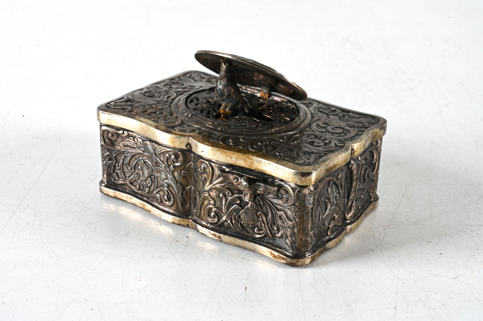 German Sterling Silver Bird Automaton Music Box Auction