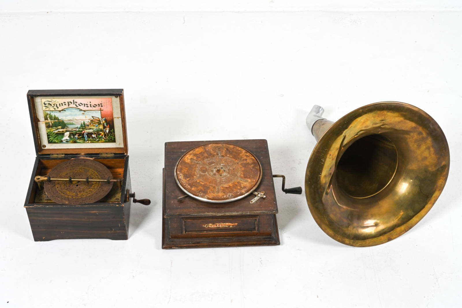 (3) Early Phonograph & Music Box Grouping Auction