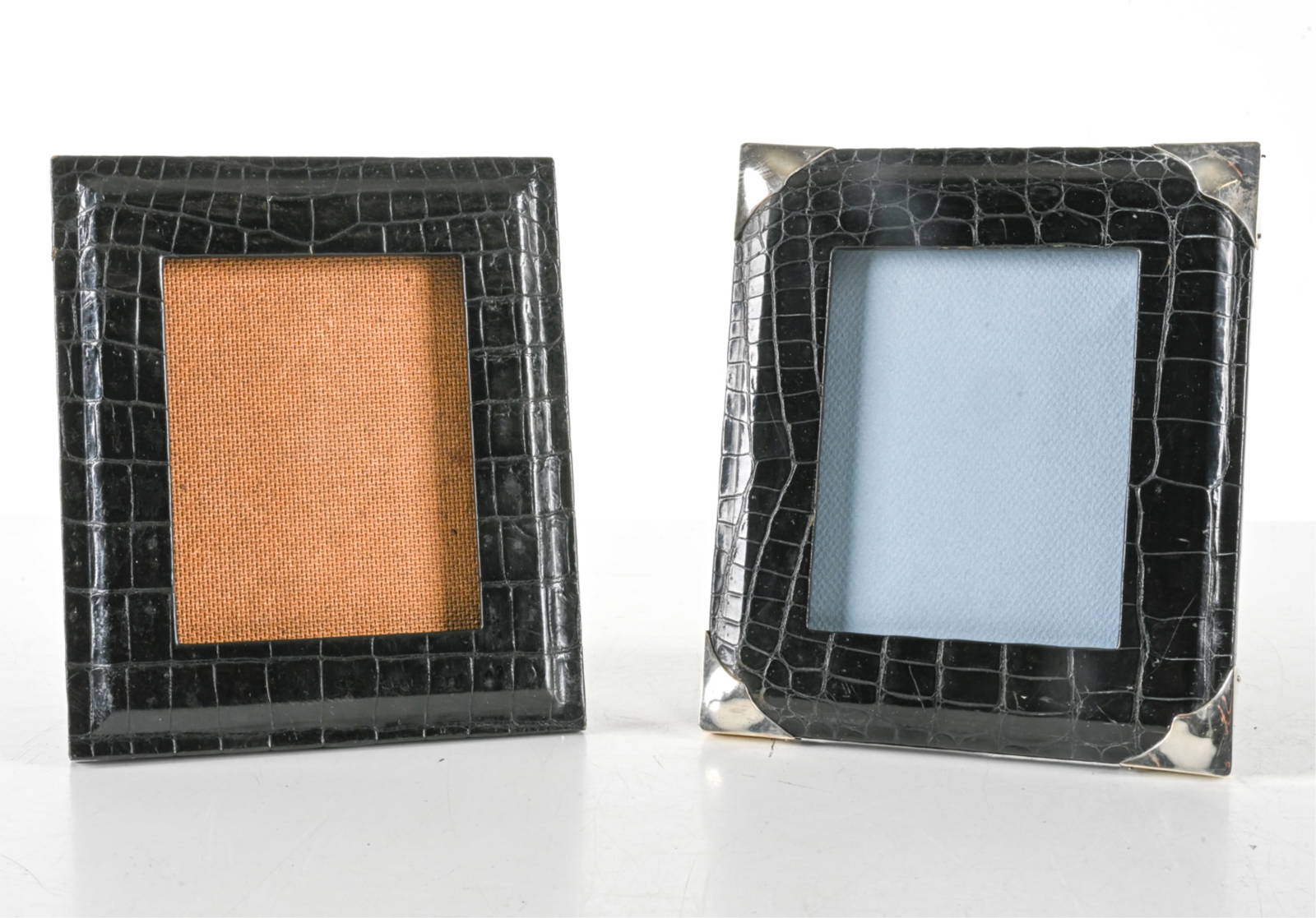 (2) Crocodile Leather Frames Incl. Silver-mounted Auction