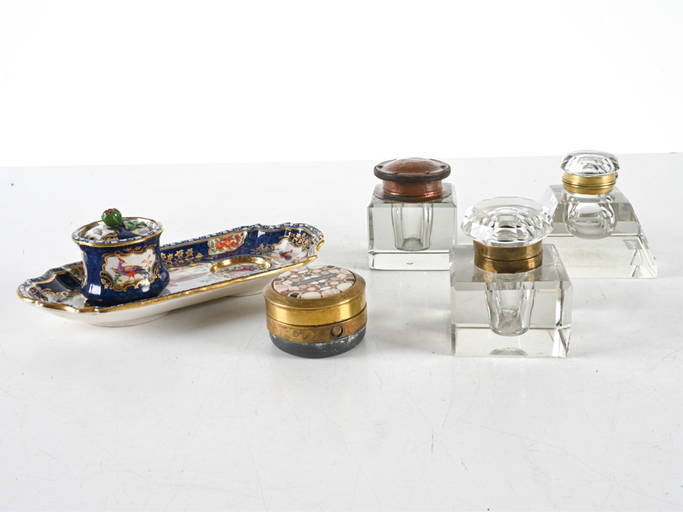Grouping Of Antique Inkwells