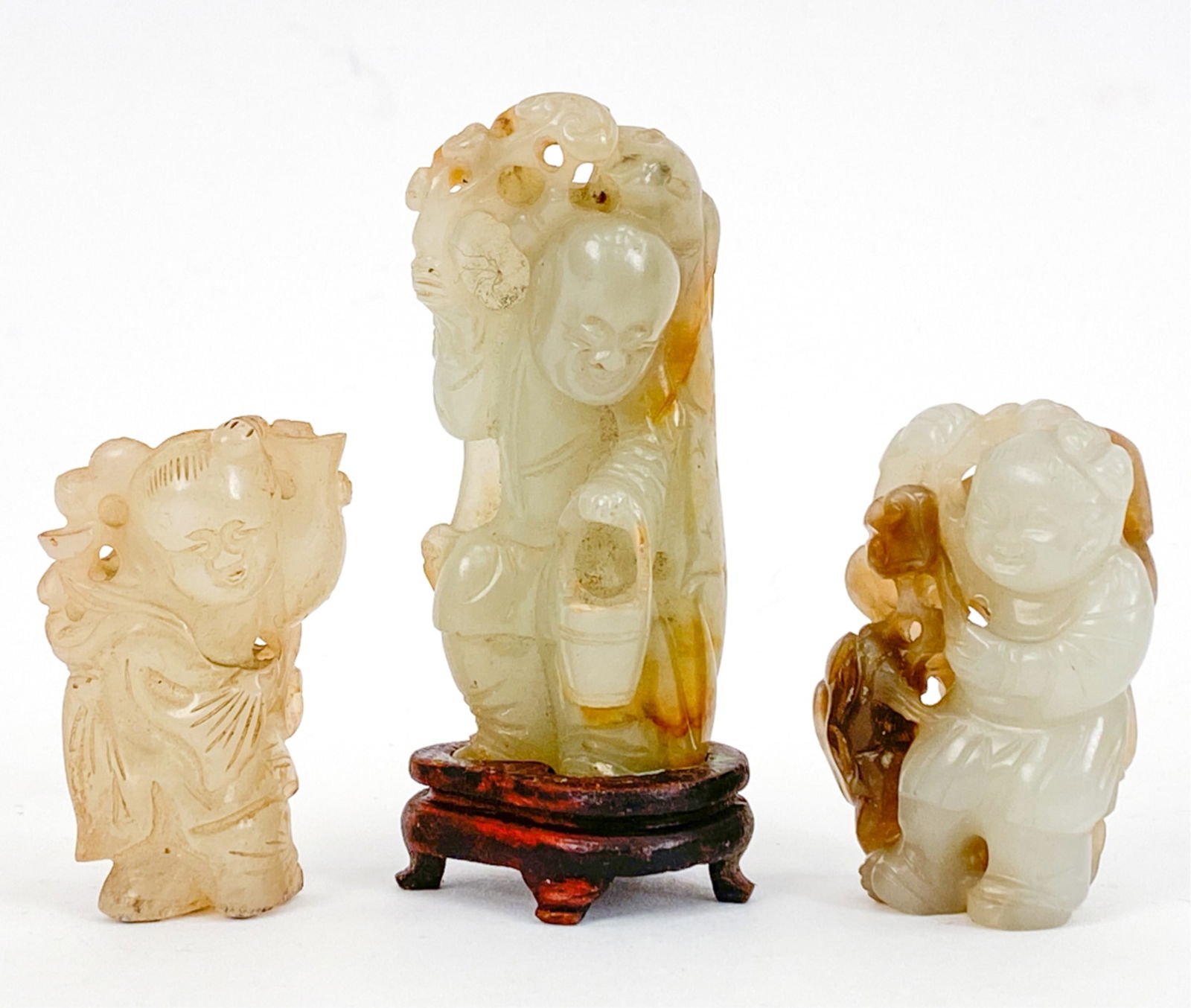 (3) Chinese Carved Jade Figures Auction