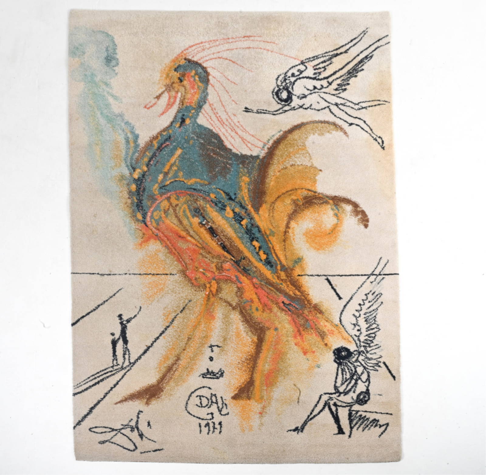 Danish Wool Rug After Dali, Le Grand Pavon Auction