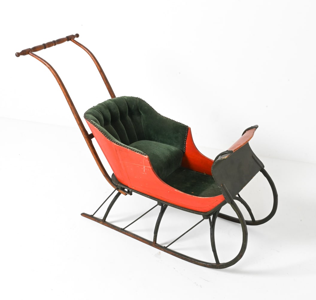 Antique Child's Push Sleigh By Paris Mfg Co Auction