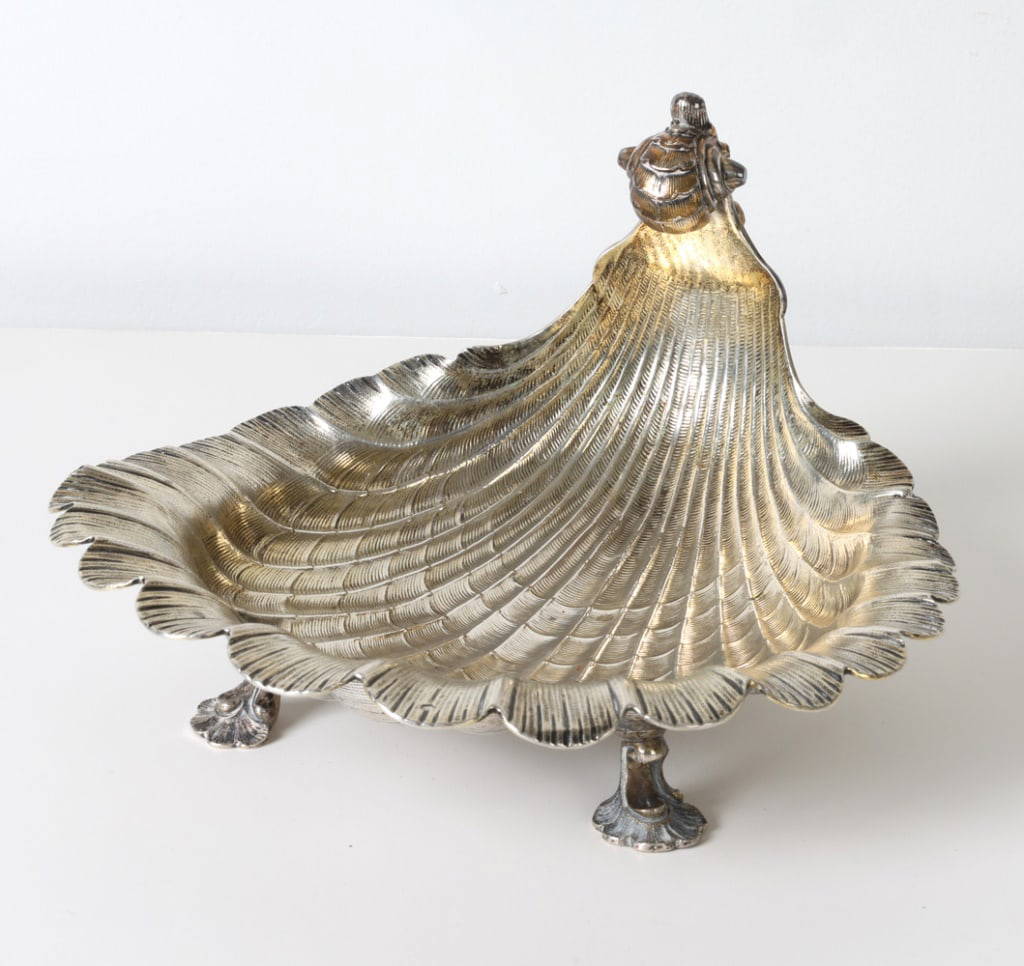 Antique German .800 Silver Shell Bowl Auction