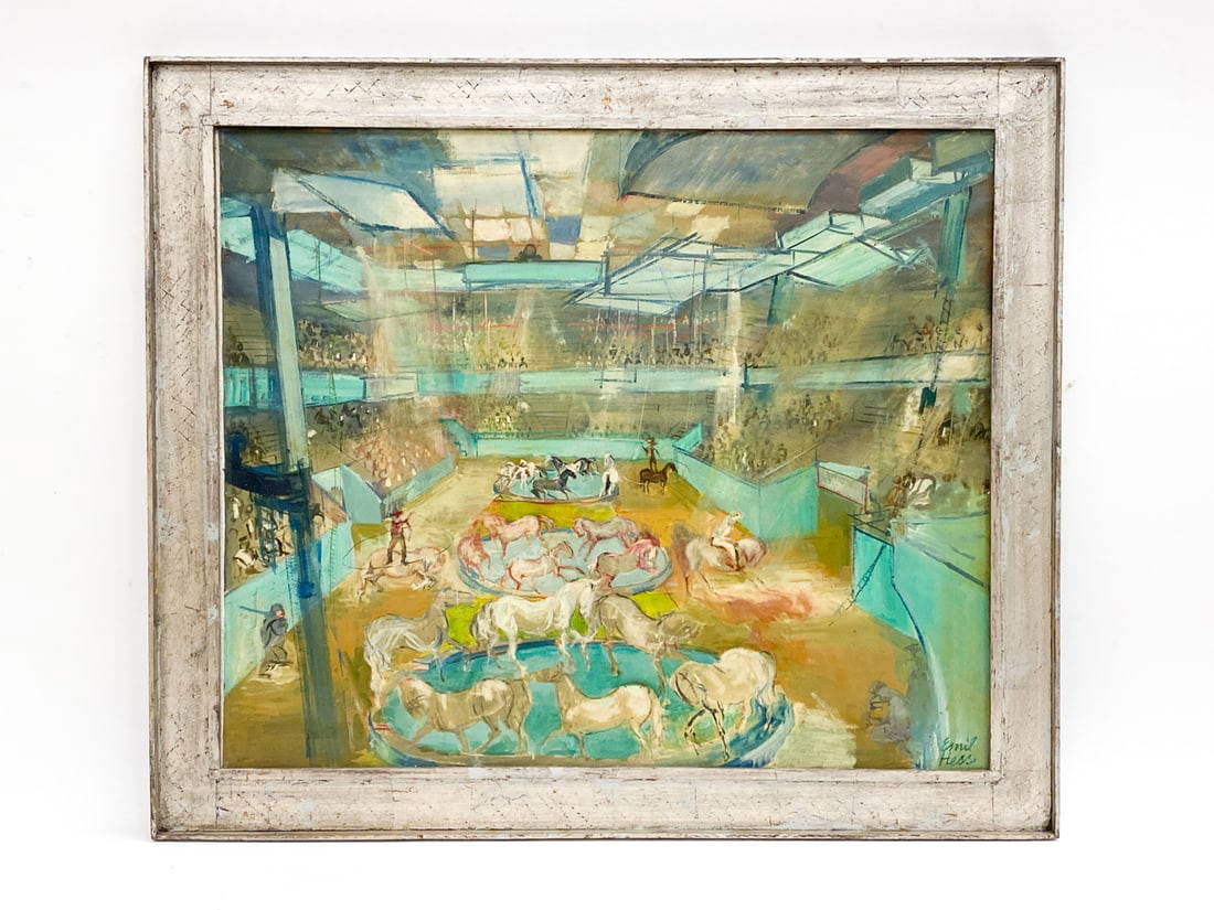 Emil Hess (american 1913-2003) Circus O/c Auction