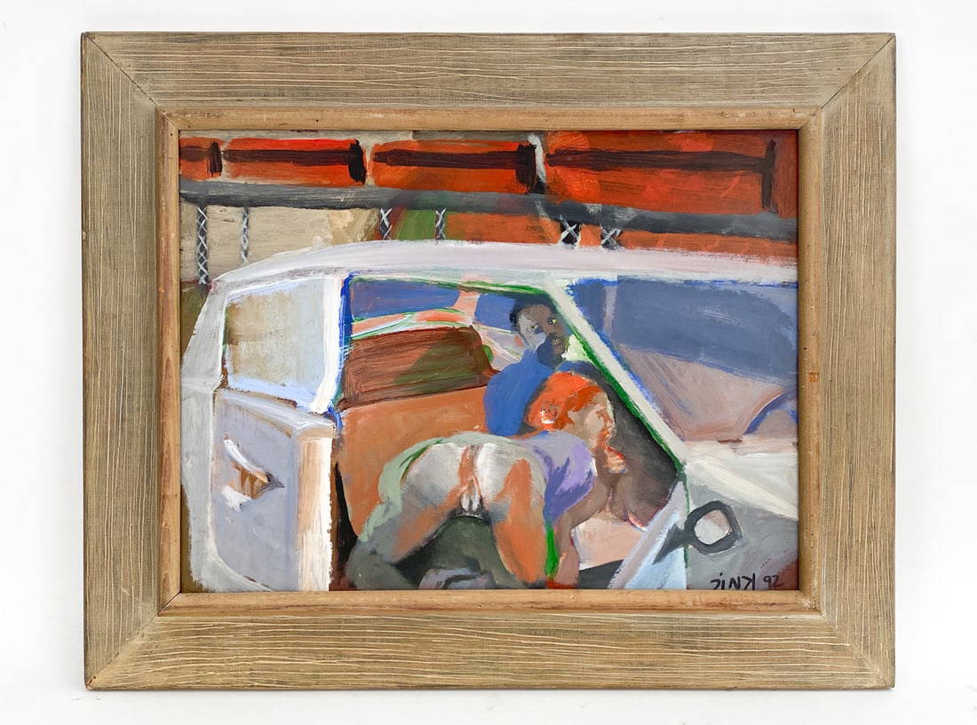 Leonard Jenkins (ny, B. 1905) Erotic O/b Auction