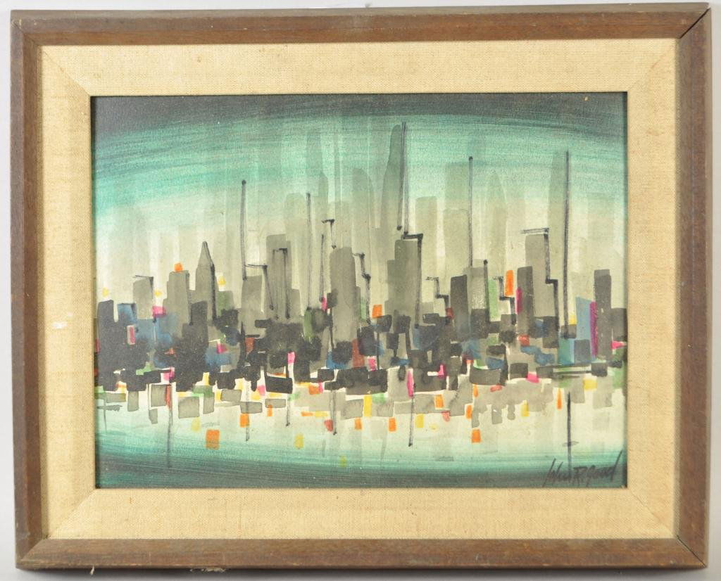 JOHN R. GOOD WATERCOLOR "CITY" - May 19, 2013 | Westport Auction in CT